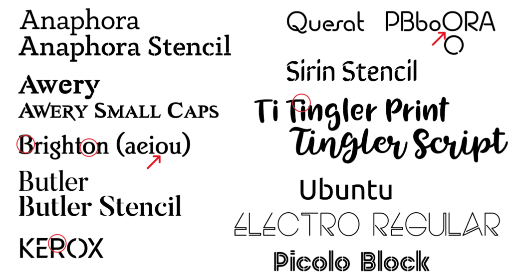 Monoline & Stencil Fonts - Danielle Wethington