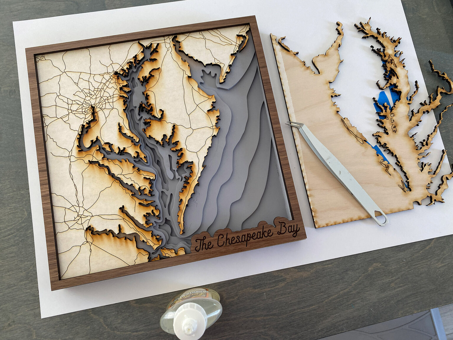 Creating a Resin Depth Map - Laser cutting a Map of The Chesapeake Bay ...
